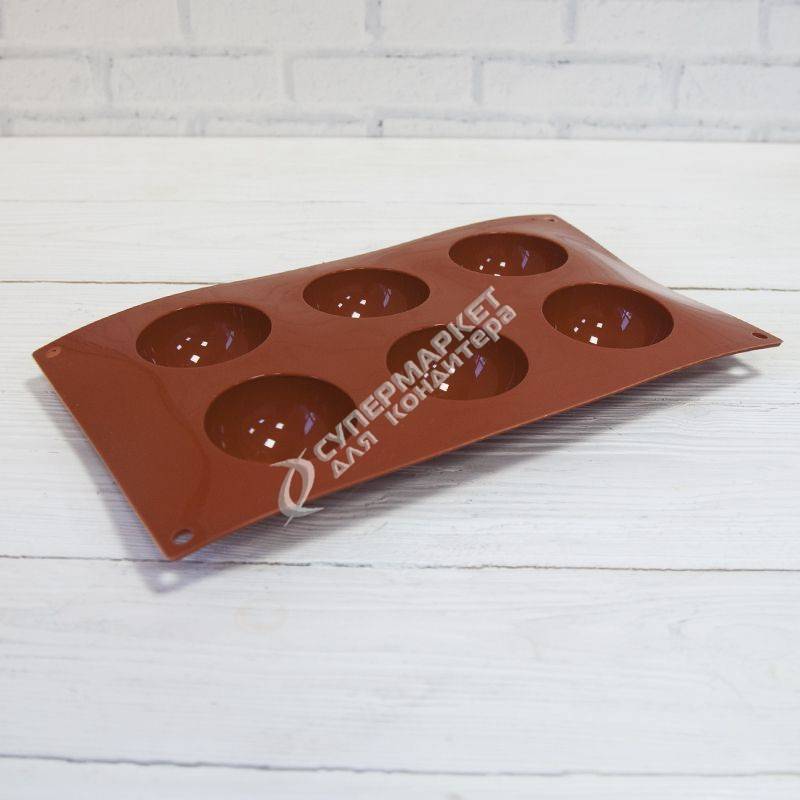 Форма силиконовая SILIKOMART HALF SPHERES SF003 ПОЛУСФЕРА 6 шт диаметр 60 мм высота 30 мм купить