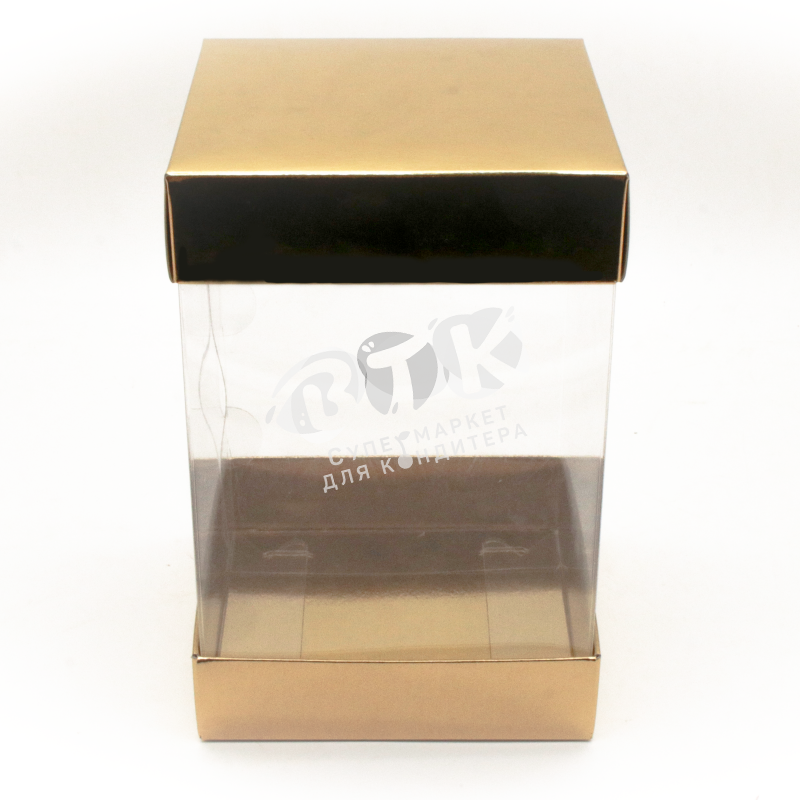 Упаковка VTK 13 х 13 см / Н 20 см / прозрачная ЗОЛОТО VTK Products